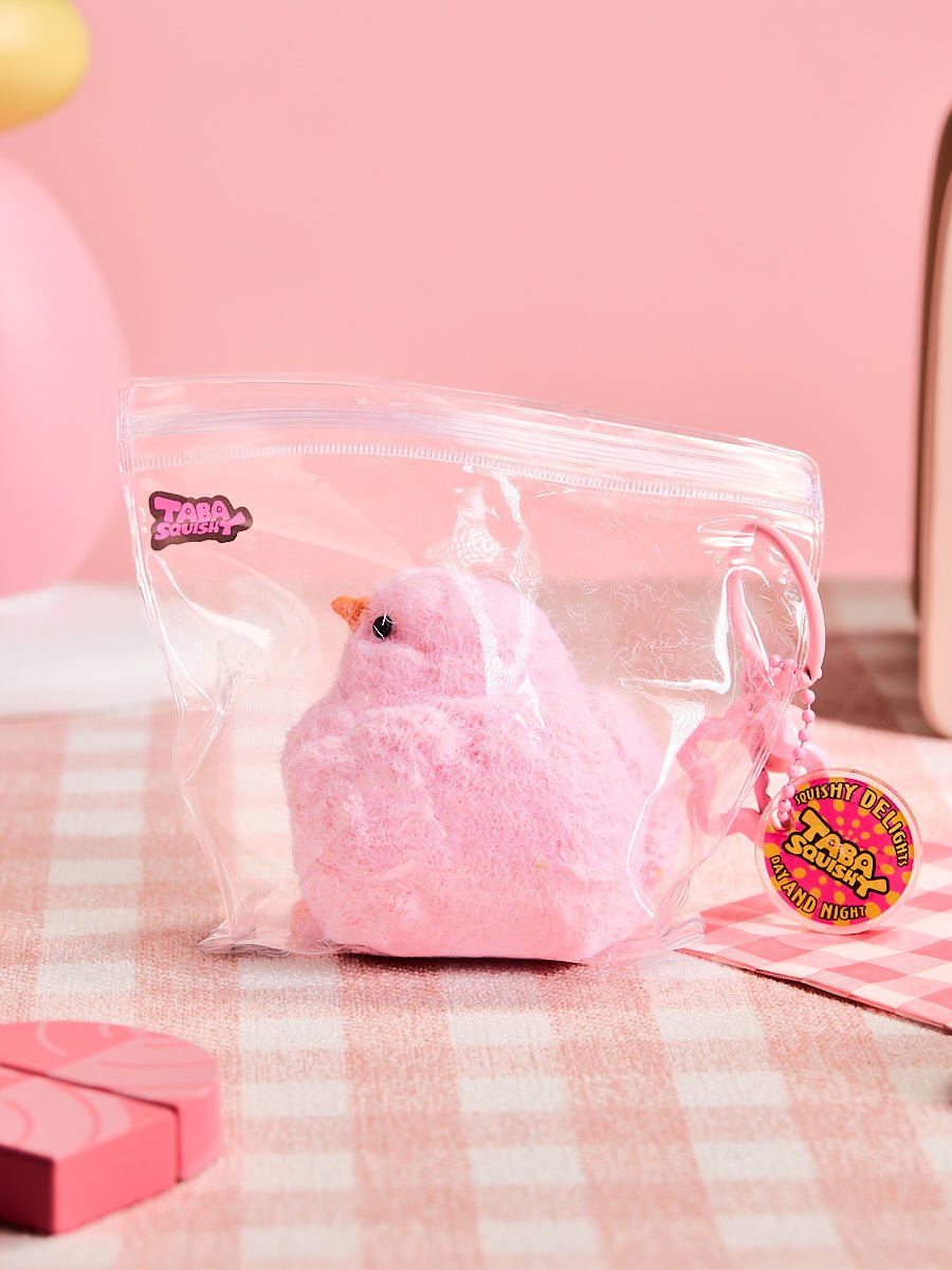 Pink Chick Squishy — Cute Slow-Rise Animal Taba Toy | TABASQUISHY®