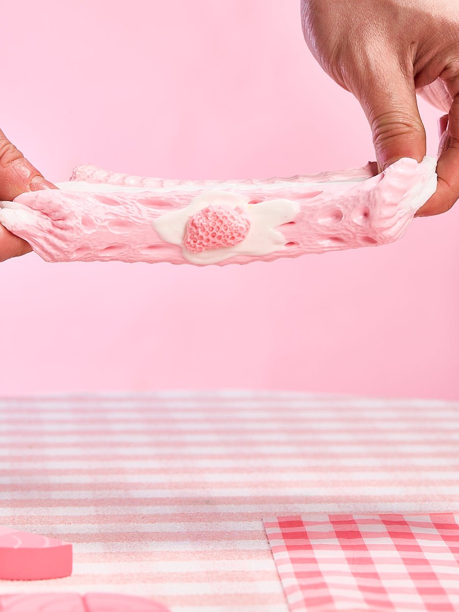 Pink Strawberry Cookie Squishy — Sweet Food Taba Toy | TABASQUISHY®