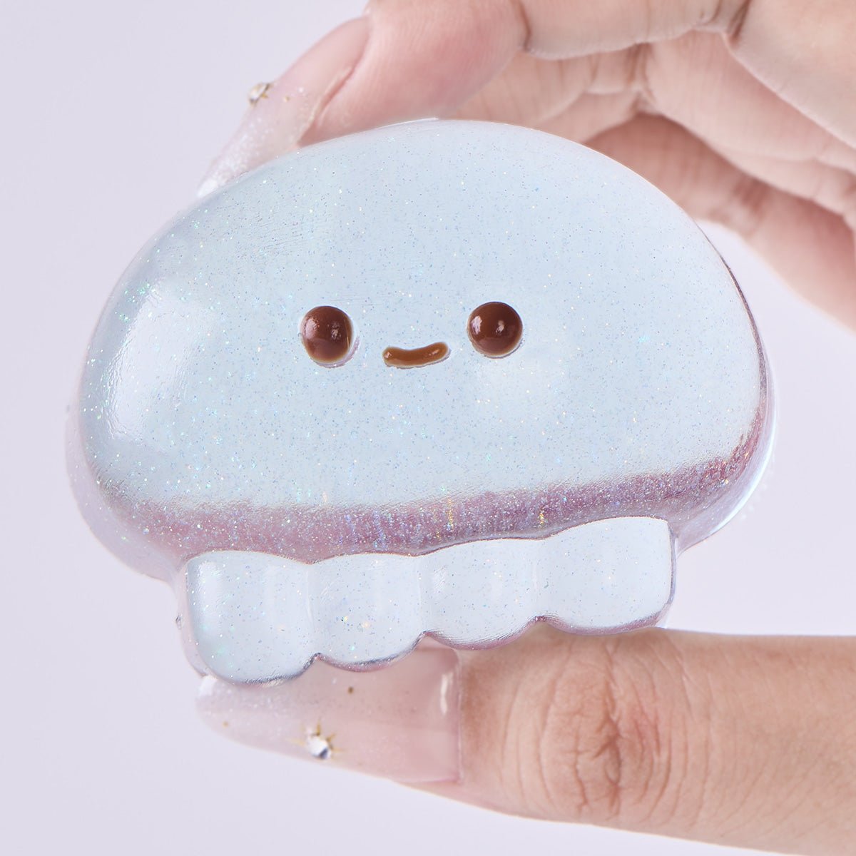 Glitter Blue Jellyfish Squishy — Crystal Ocean Taba Toy | TABASQUISHY®