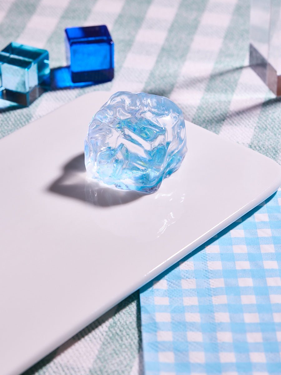 Bling Blue Ice Cube Squishy — Crystal Clear Taba Toy | TABASQUISHY®