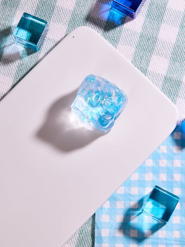 Bling Blue Ice Cube Squishy — Crystal Clear Taba Toy | TABASQUISHY®